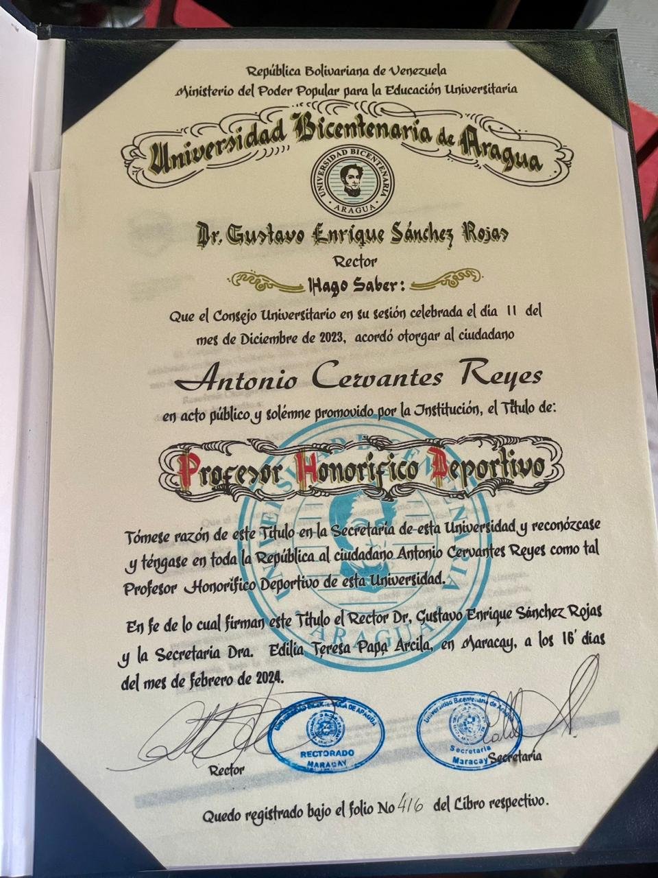 Antonio Cervantes, Kid Pambelé recibió título honorifico deportivo por ...